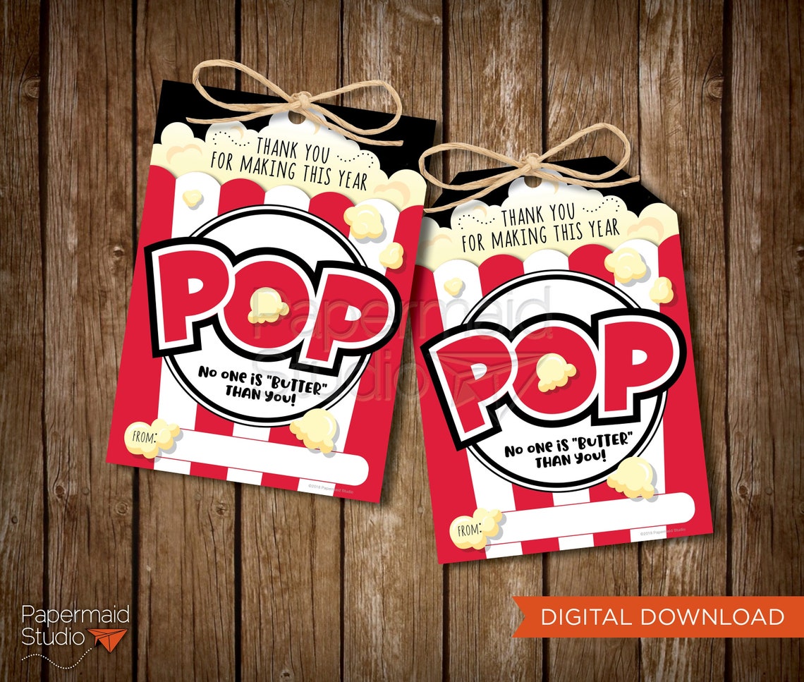 Teacher Appreciation Gift Popcorn Teacher Appreciation Tag - Etsy