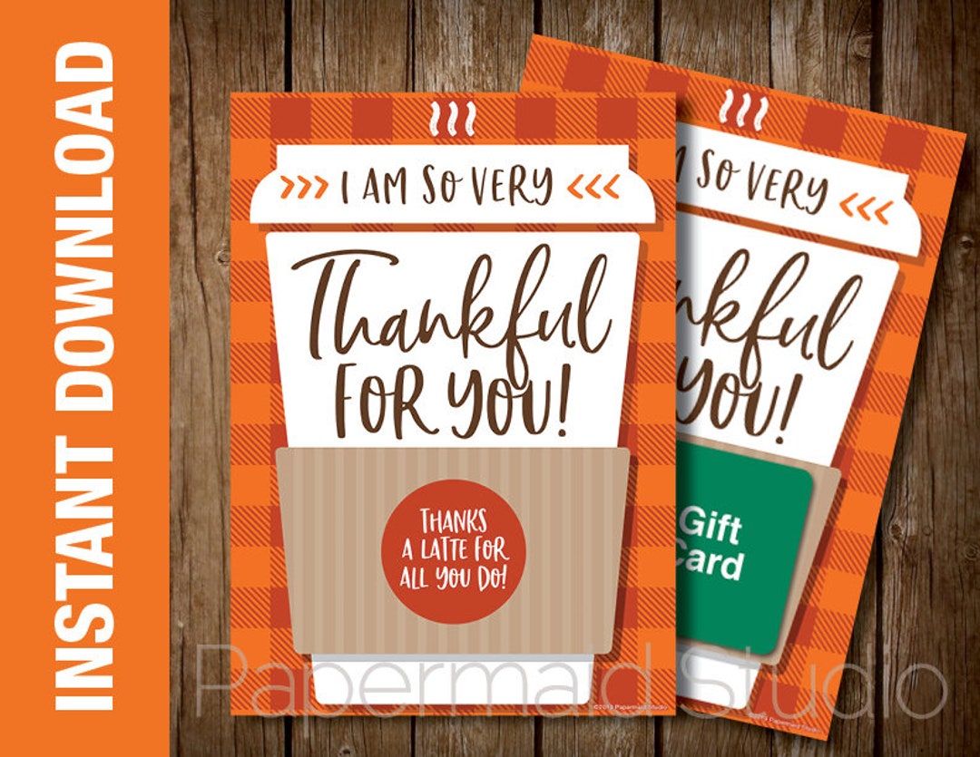 PRINTABLE Thanksgiving Coffee Gift Card Holder - Teacher Thanksgiving ...