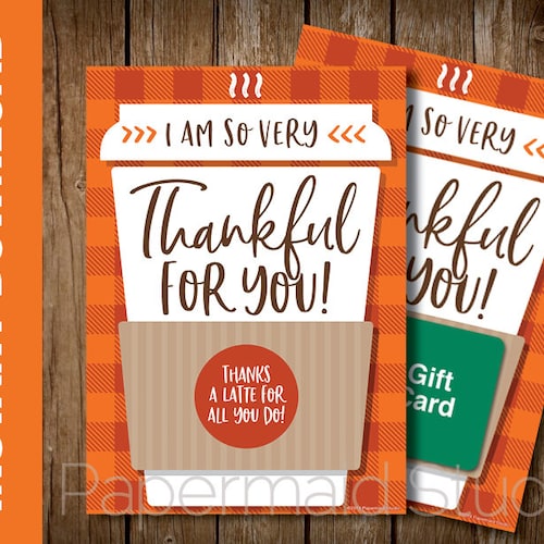 Thanks a Latte Card Teacher Appreciation Gift Card Holder - Etsy