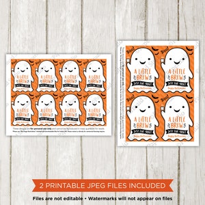 Halloween Gift Tag for Coffee - Teacher Halloween Hang Tag - Ghost ...