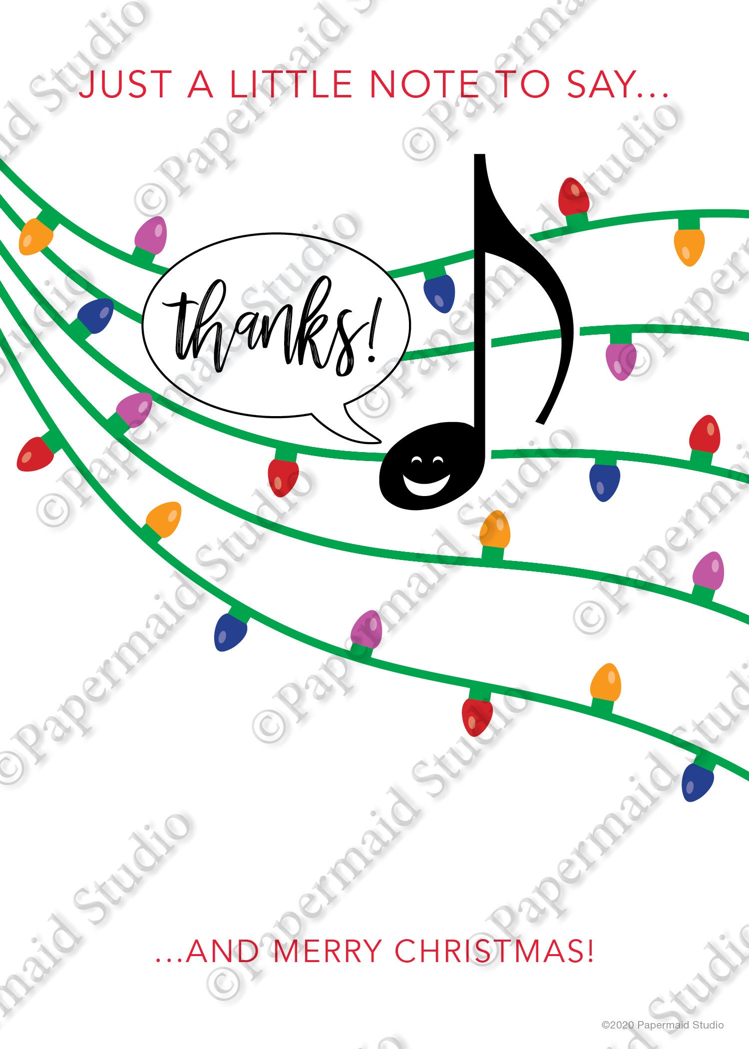 PRINTABLE Music Teacher Christmas Card - Band Teacher Gift Card Holder ...