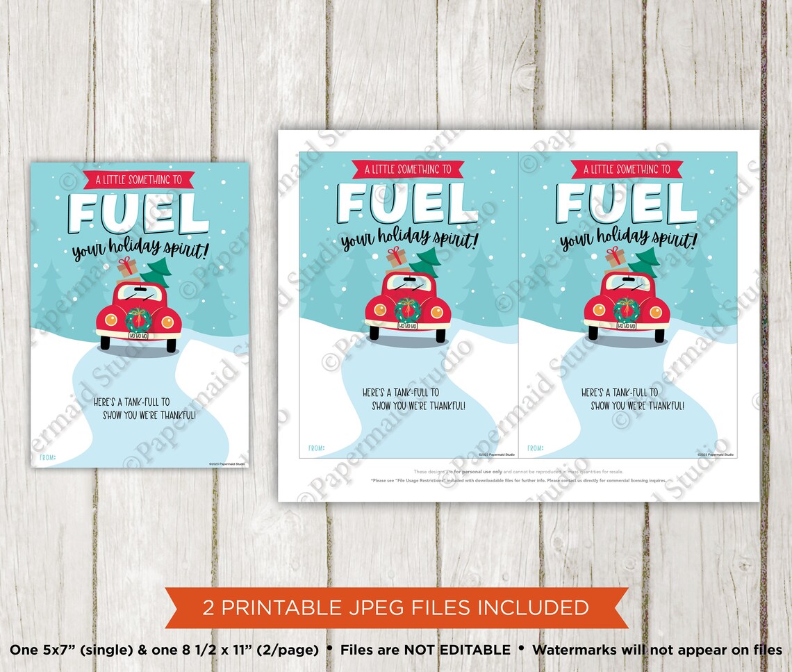 Christmas Gas Gift Card Holder Printable- Teacher Thank You - PTA Staff ...