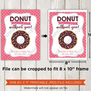 Employee Appreciation Gift - Teacher Appreciation Printable - Donut ...