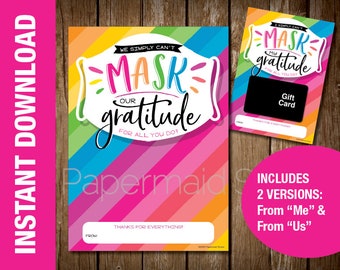 PRINTABLE Thank You Gift Card Holder Employee Staff - Etsy