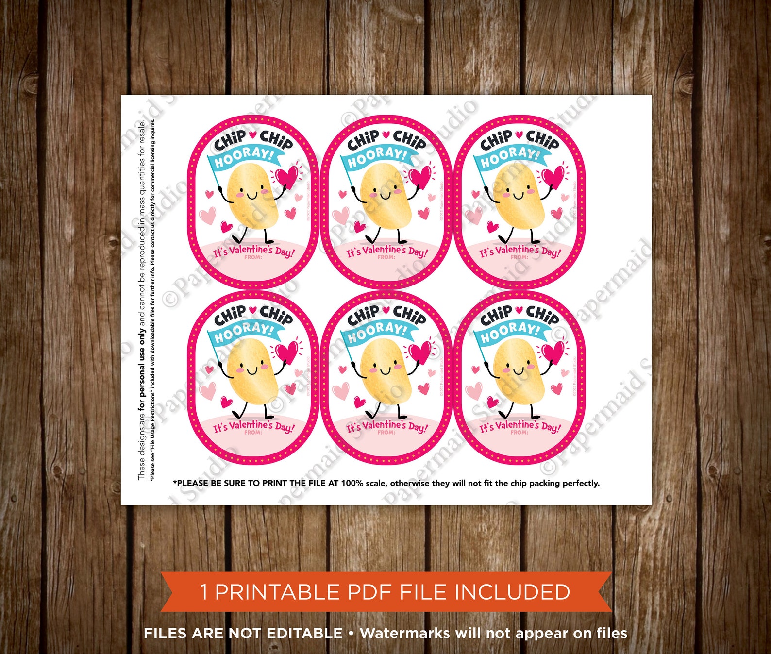 Valentine Chip Labels Printable Valentines for Snack Size - Etsy