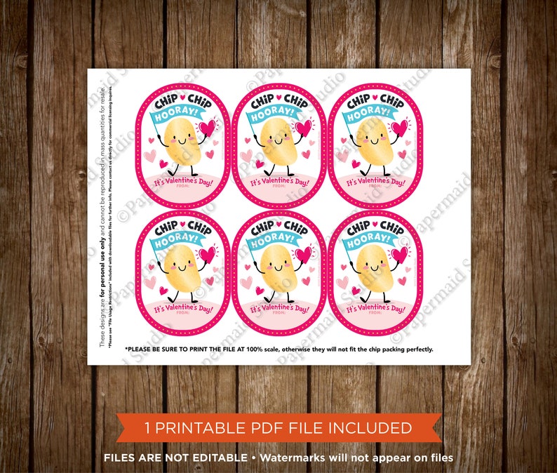 Valentine Chip Labels - Printable Valentines for Snack Size Chips ...