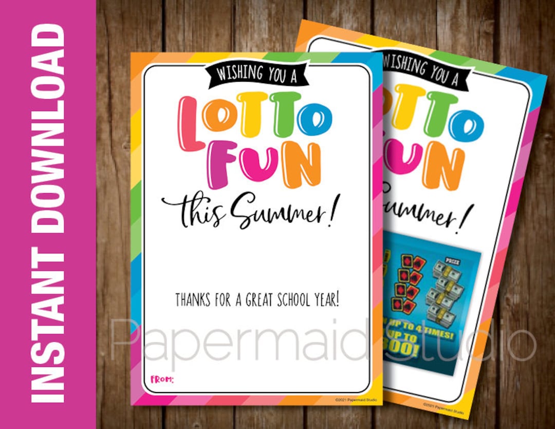 Printable Lottery Ticket Teacher Thank You Gift - Teacher Appreciation ...