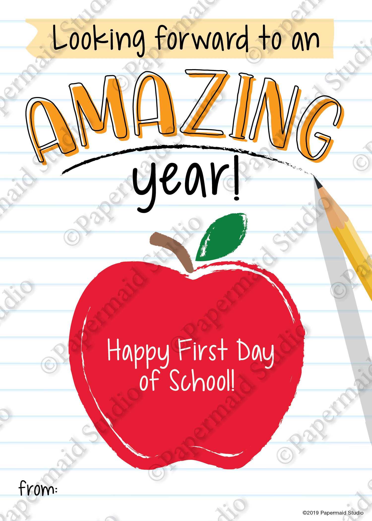 PRINTABLE Back to School Teacher Card First Day of School - Etsy