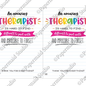 Printable Therapist Thank You Card - Teacher Appreciation Week Gift ...