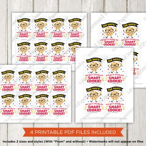 100th Day of School Cookie Tags Printable - Happy 100 Days of School ...