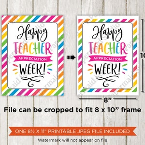 Teacher Appreciation Sign Printable - Teacher Appreciation Poster ...