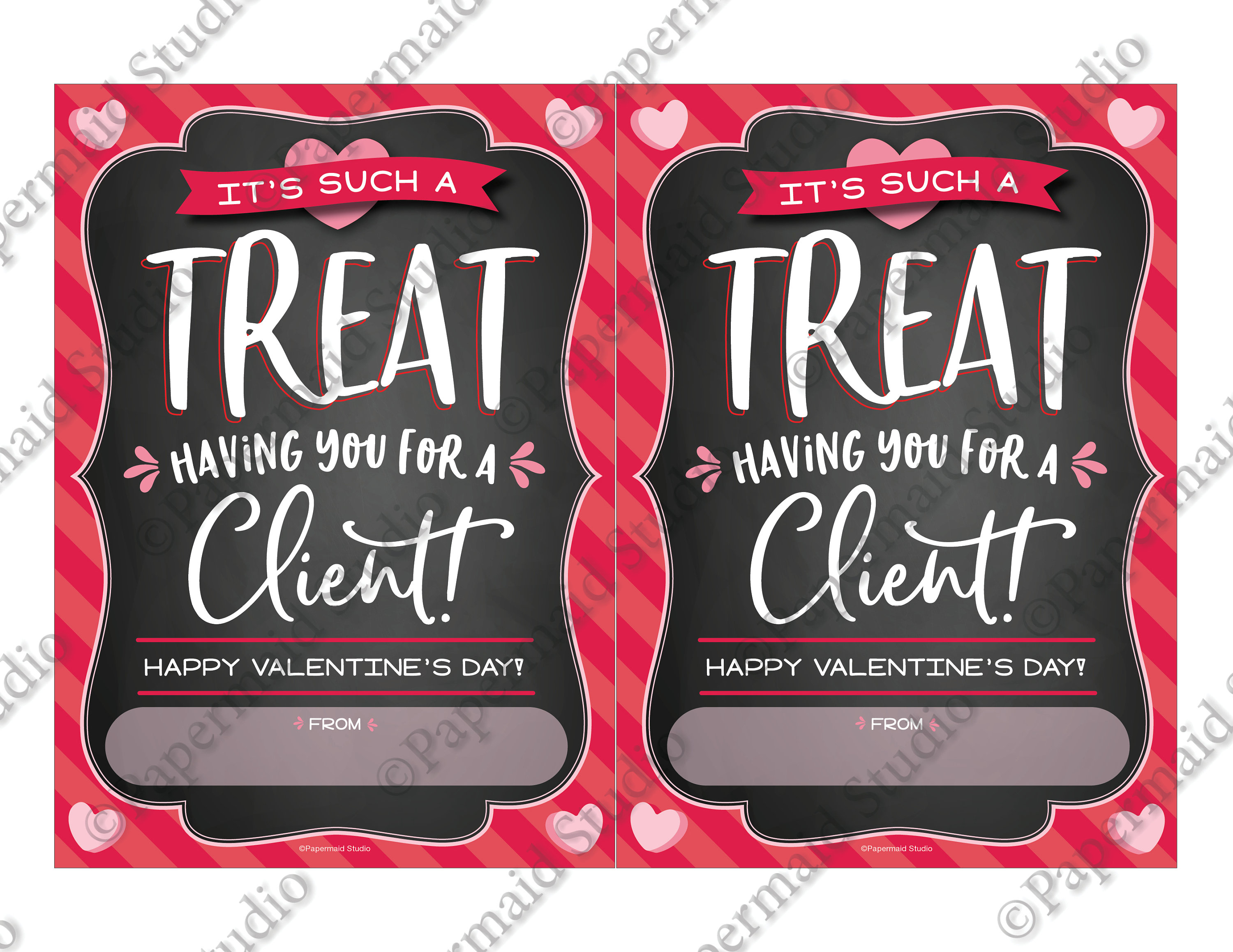 PRINTABLE Client Valentine Treat Card Editable Pdf - Etsy