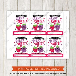 Fruit Snack Valentine Tags - Printable Valentine Fruit Snack Labels ...