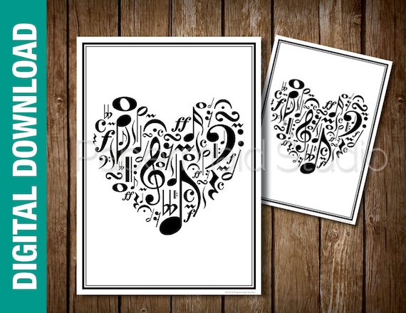 PRINTABLE Music Note Card Music Teacher Thank You Card - Etsy
