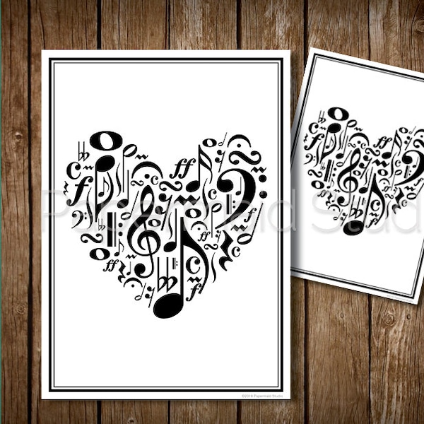Music Note Heart - Etsy