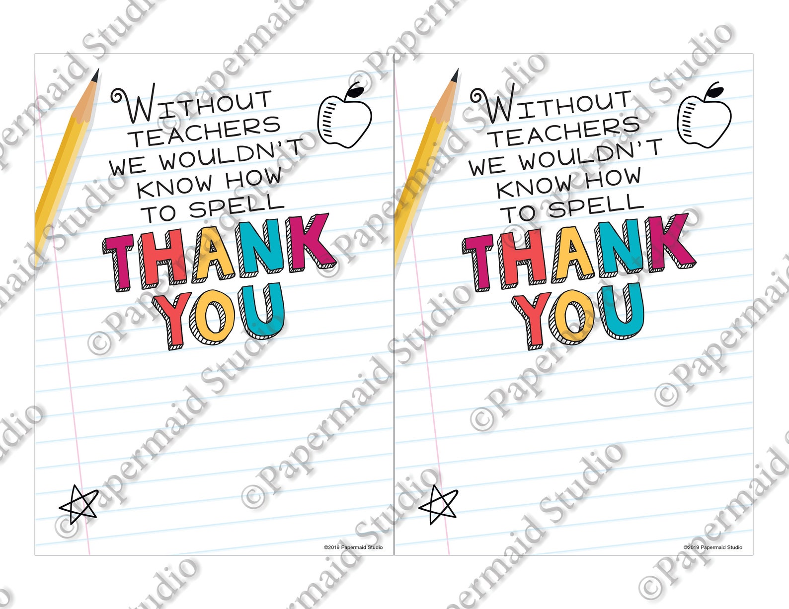 PRINTABLE Teacher Thank You Card End of Year Teacher Card - Etsy