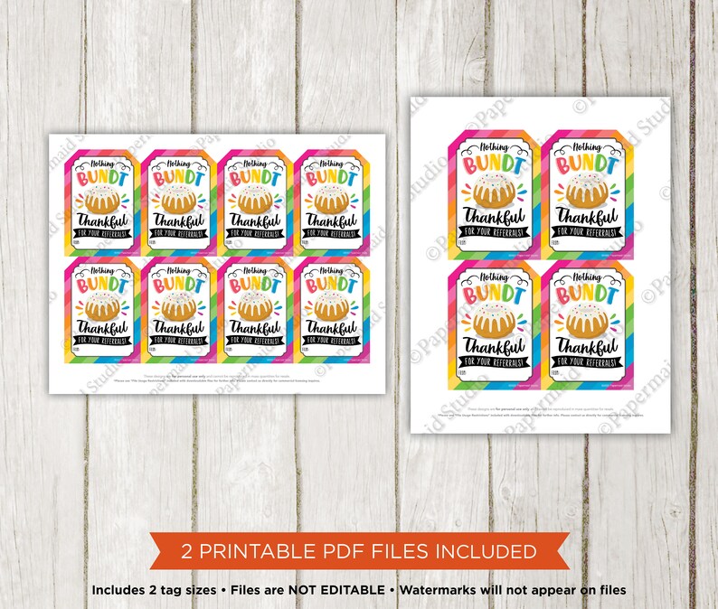Referral Thank You Tag Bundt Cake Customer Appreciation - Etsy