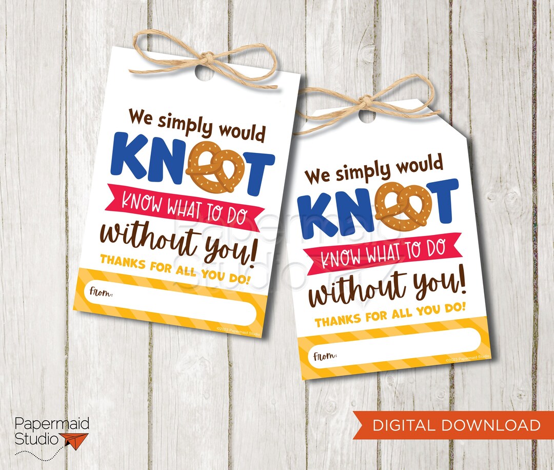 Employee Appreciation Gift - Pretzel Tag Printable - Administrative ...