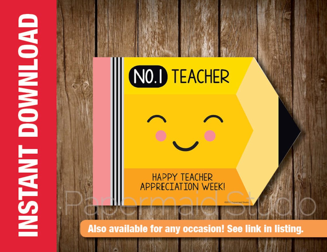PRINTABLE Teacher Appreciation Week Card Teacher Thank You - Etsy
