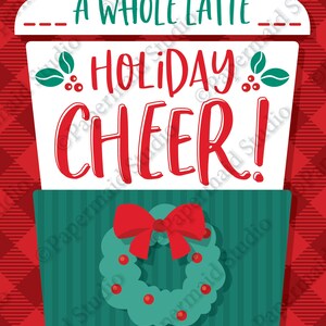 PRINTABLE Christmas Coffee Gift Card Holder - Thanks a Latte Teacher ...