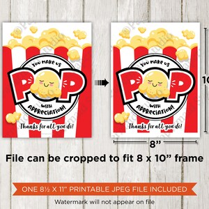 Teacher Appreciation Printable Popcorn Sign Employee - Etsy