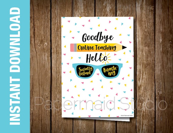 Last Day of School Teacher Thank You Card Printable Teacher | Etsy