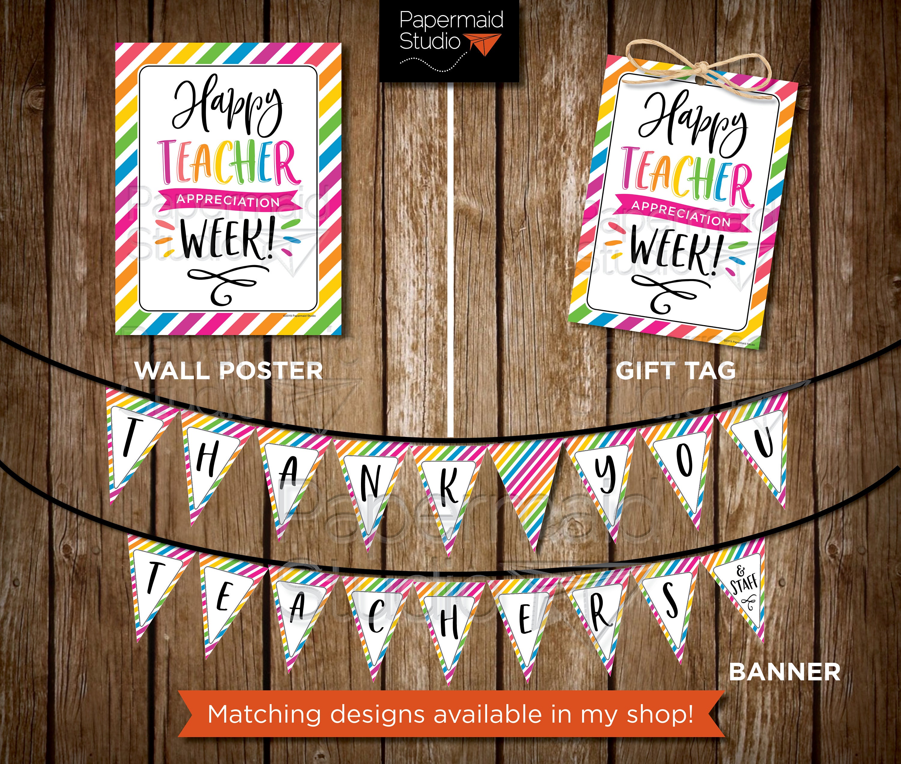 Teacher Thank You Banner Printable Teacher Appreciation Week - Etsy