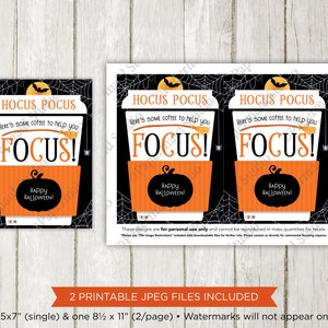 Halloween Gift Card Holder for Coffee Printable - Teacher Halloween Tag ...