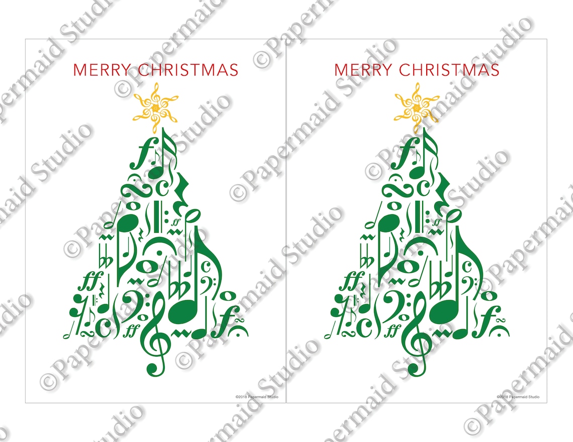 PRINTABLE Music Teacher Christmas Card Printable Music - Etsy