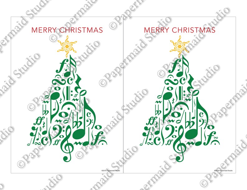 PRINTABLE Music Teacher Christmas Card Printable Music - Etsy