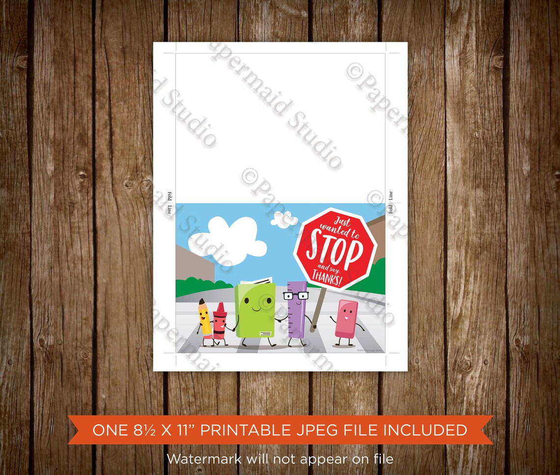 Crossing Guard Thank You Card Printable - Crossing Guard Appreciation ...