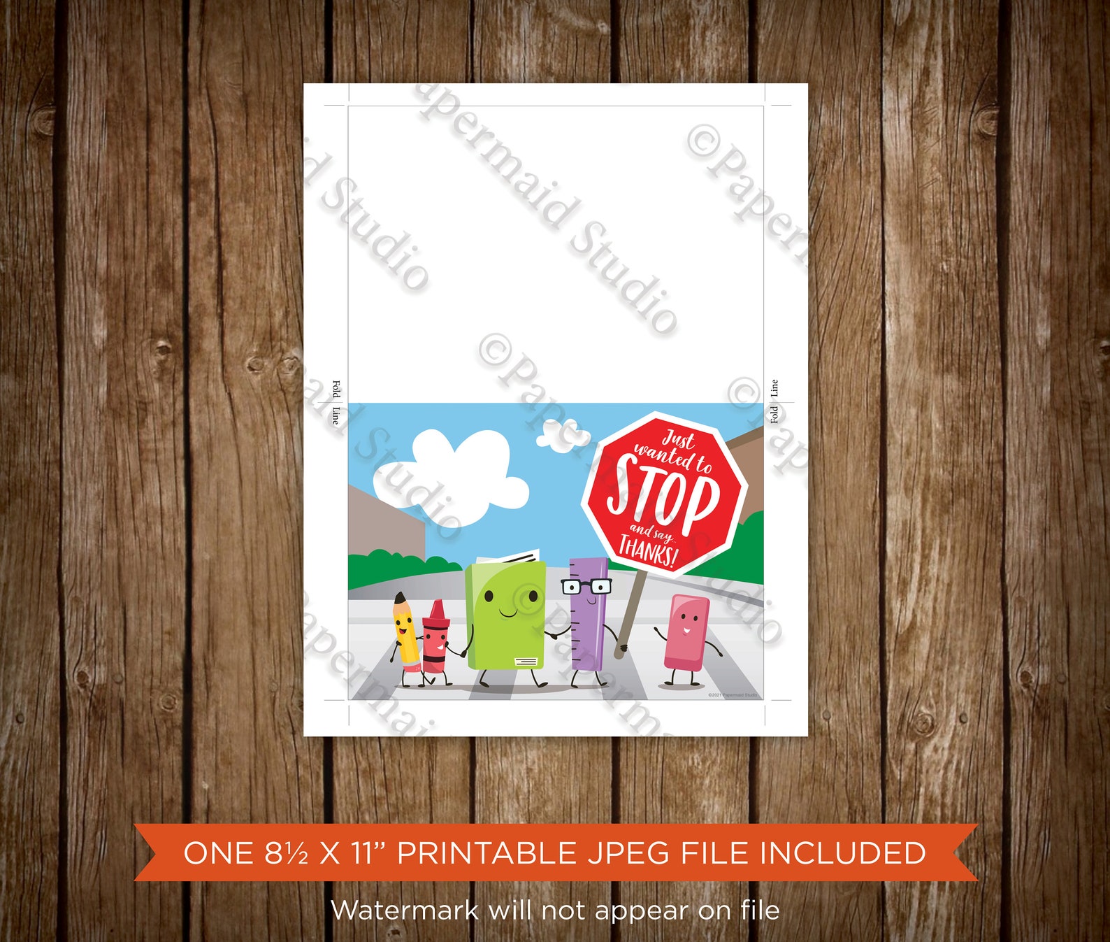 Crossing Guard Thank You Card Printable - Crossing Guard Appreciation ...