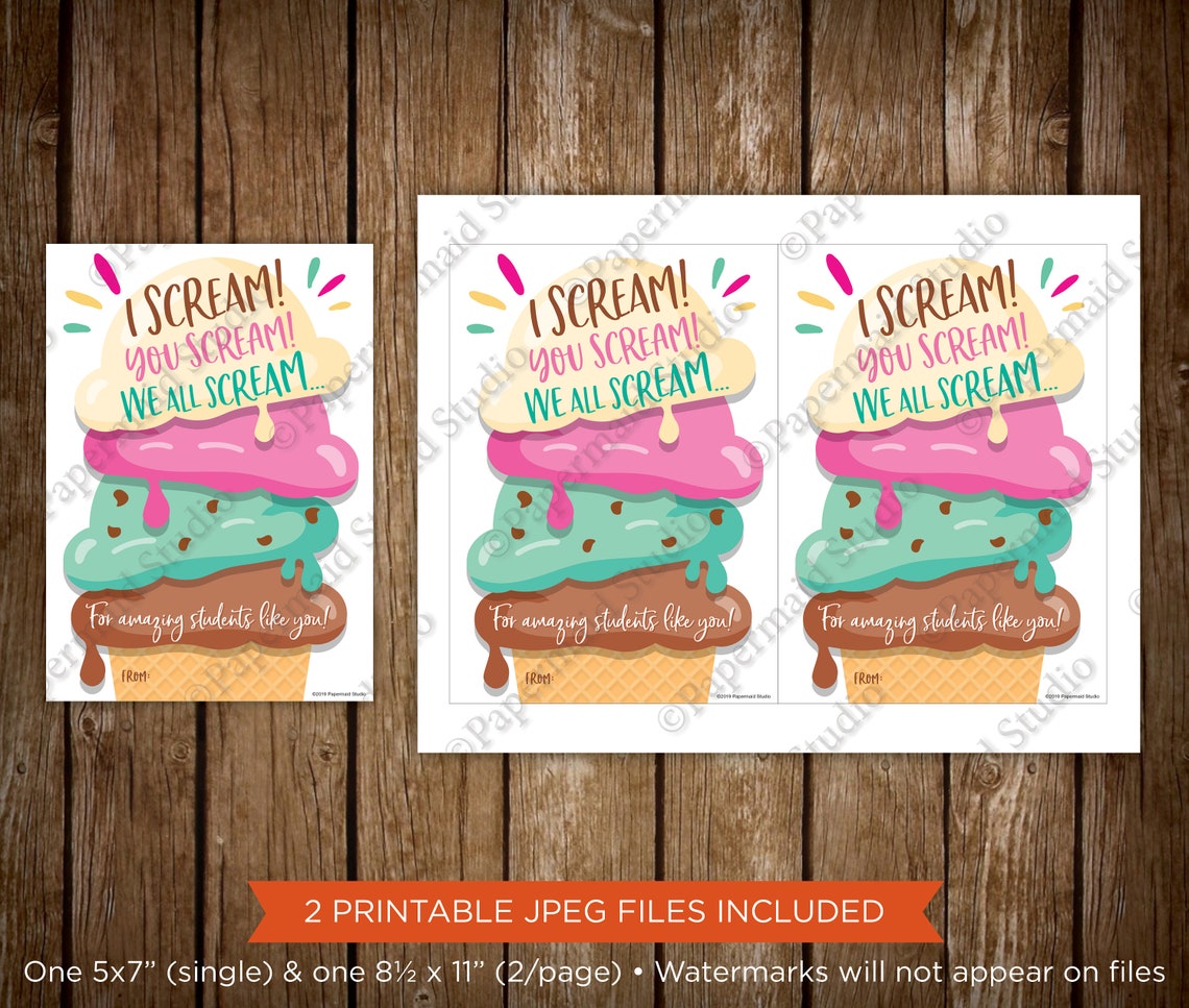 Student Appreciation Gift Ice Cream Gift Card Holder - Etsy