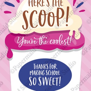 PRINTABLE Teacher Ice Cream Gift Card Holder - Teacher Appreciation ...