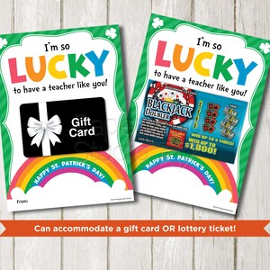 Teacher St. Patrick's Day Card Printable - Teacher Lottery Ticket Card ...