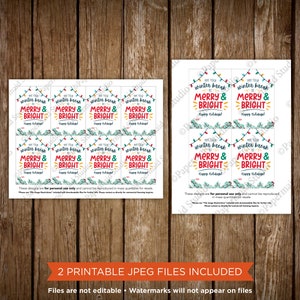 Teacher Christmas Gift Tag Printable Teacher Christmas Card Teacher ...