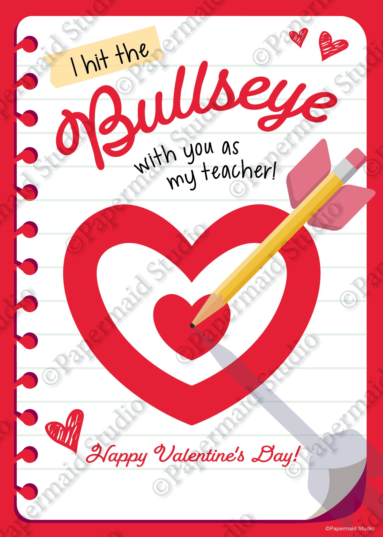 PRINTABLE Teacher Target Gift Card Holder Valentine Teacher | Etsy