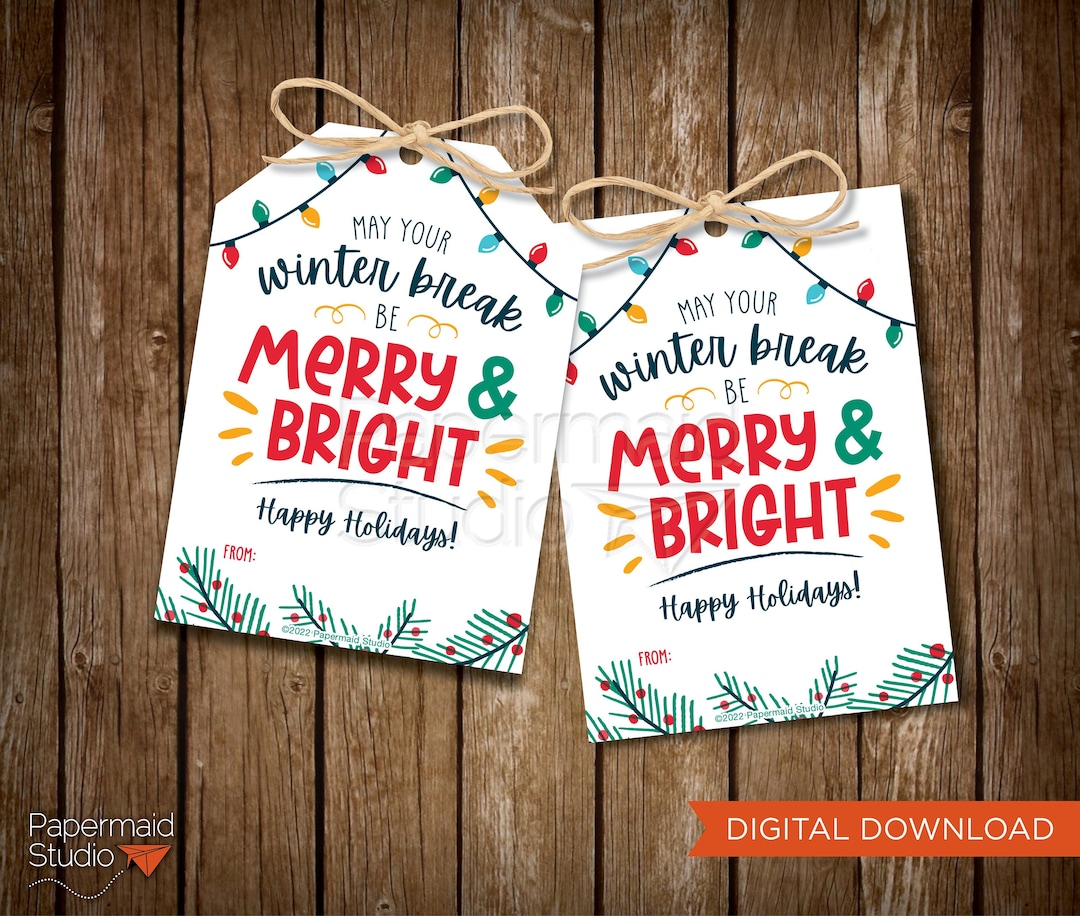 Teacher Christmas Gift Tag Printable Teacher Christmas Card Teacher ...