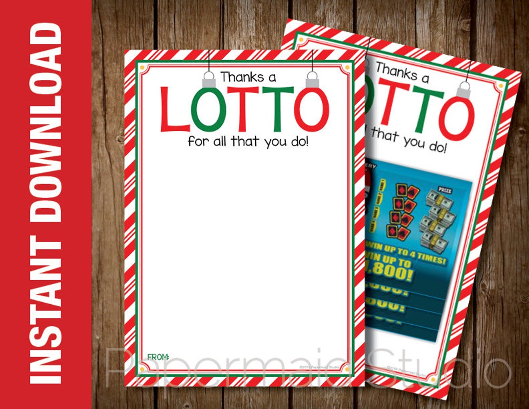 Printable Teacher Lottery Ticket Christmas Card - Teacher Thank You ...
