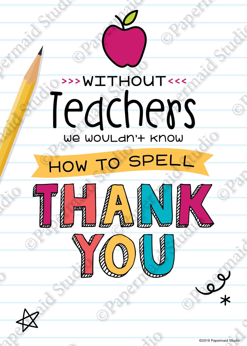 Printable Teacher Appreciation Card Distance Virtual - Etsy
