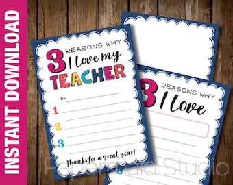 PRINTABLE All About My Teacher Thank You Card End of Year | Etsy
