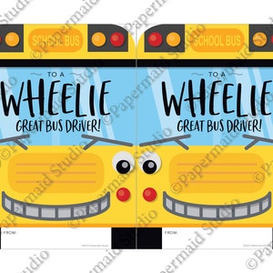 PRINTABLE Bus Driver Thank You Card - Printable Bus Driver Gift Card ...