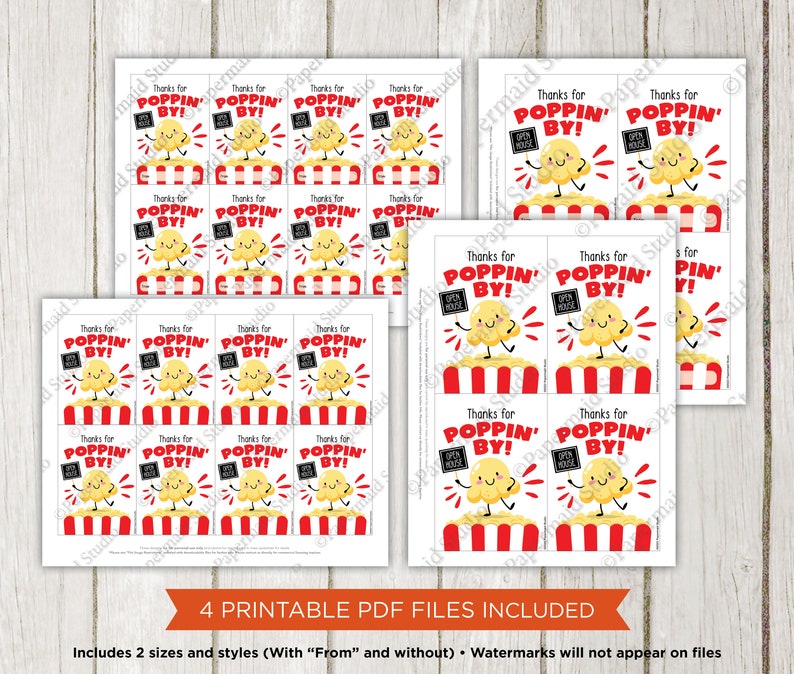 Open House Popcorn Tag Printable - Popcorn Pop by Tag - Realtor Open ...