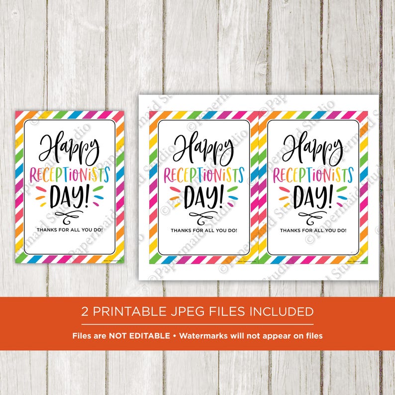 National Receptionist Day Printable - Receptionist Thank You Card ...