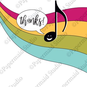 PRINTABLE Music Teacher Thank You Card -- Printable Music Teacher Gift ...