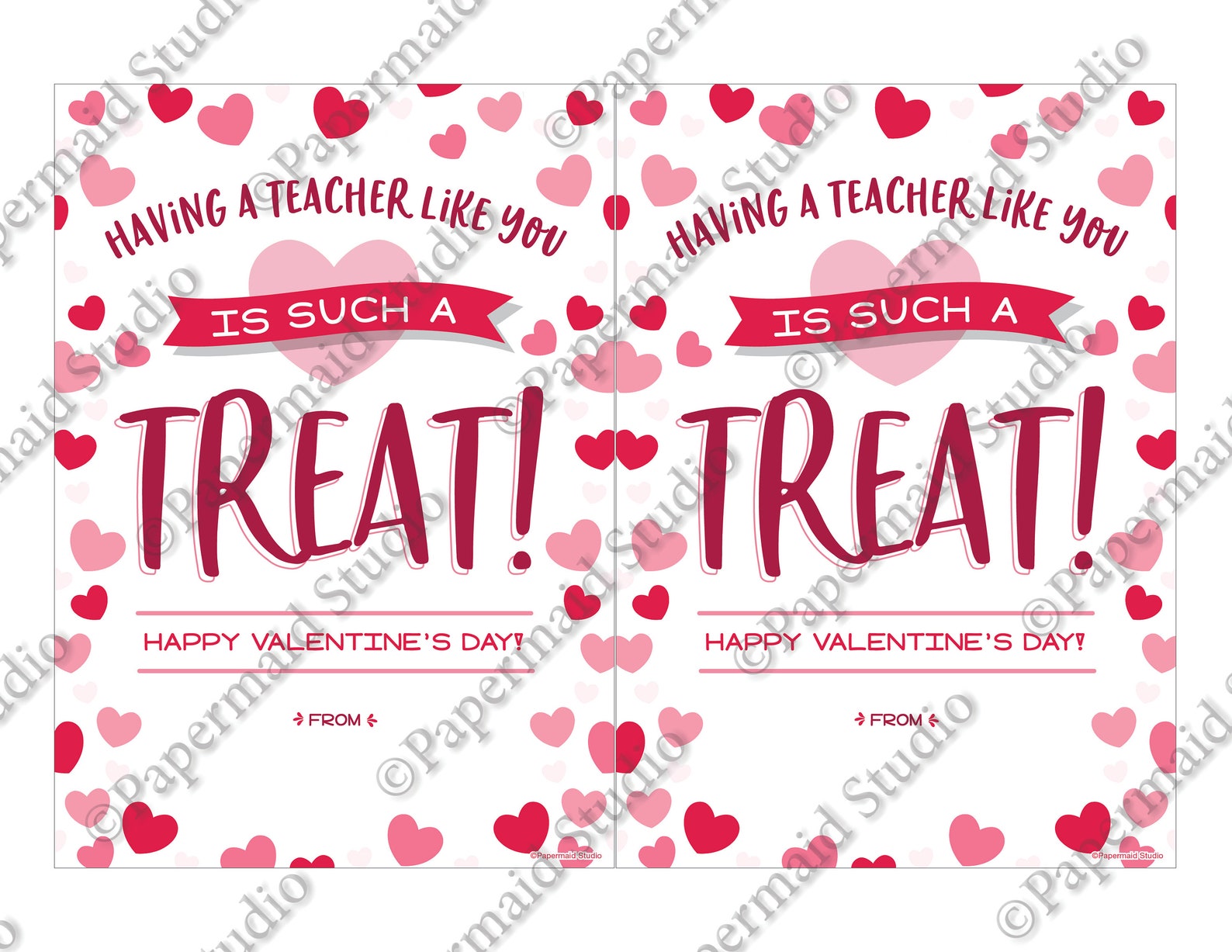 PRINTABLE Teacher Valentine Card - Teacher Valentine's Day Card - Staff ...