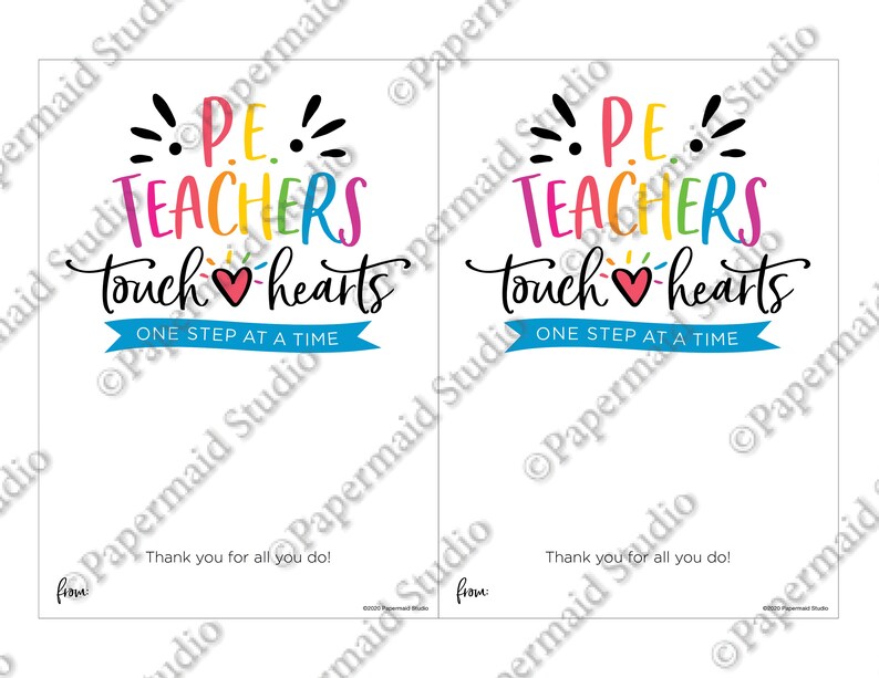 Printable Teacher Appreciation Week Card P.E. Gym Teacher | Etsy