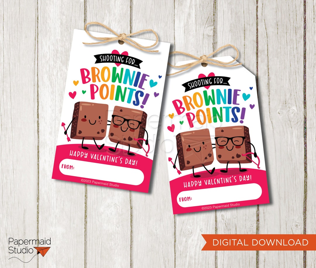 Brownie Valentine Tags - Printable Brownie Valentine Labels - Brownie ...