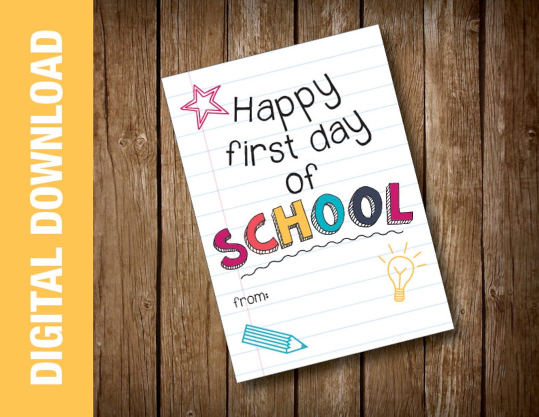 PRINTABLE Back to School Gift Tag - Teacher Card - First Day of School ...