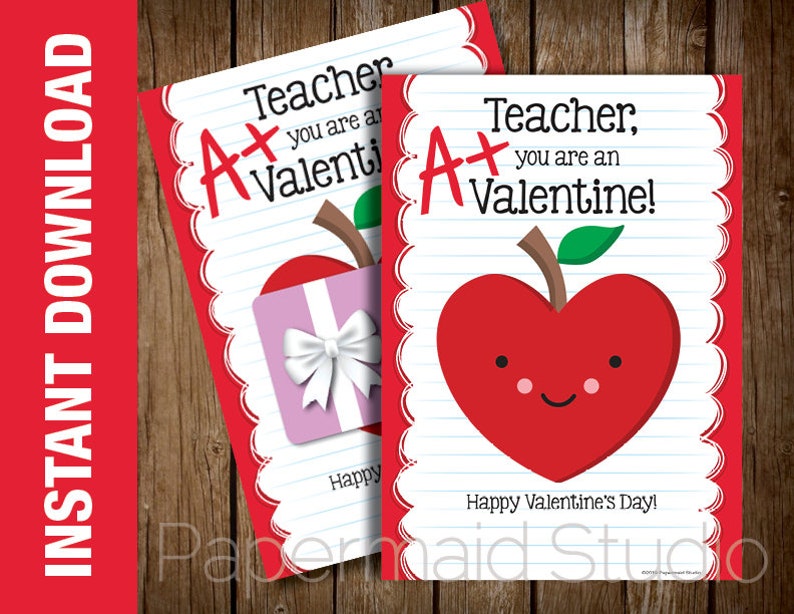 PRINTABLE Teacher Valentine Card Valentine's Day Card - Etsy